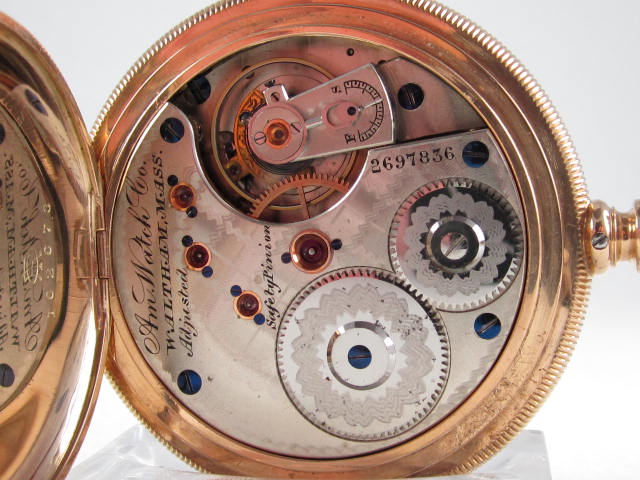 Watches by HourMinSec - 14K Gold Waltham Pocket Watch model 1872 Fancy Dial 16 size - American ...